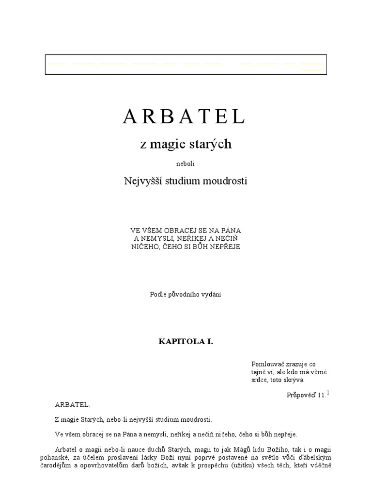 Arbatel - Z Magie Starých | PDF