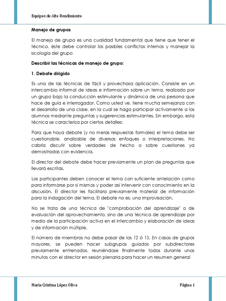 Manejo de Grupos | PDF | Grupo de enfoque | Comportamiento
