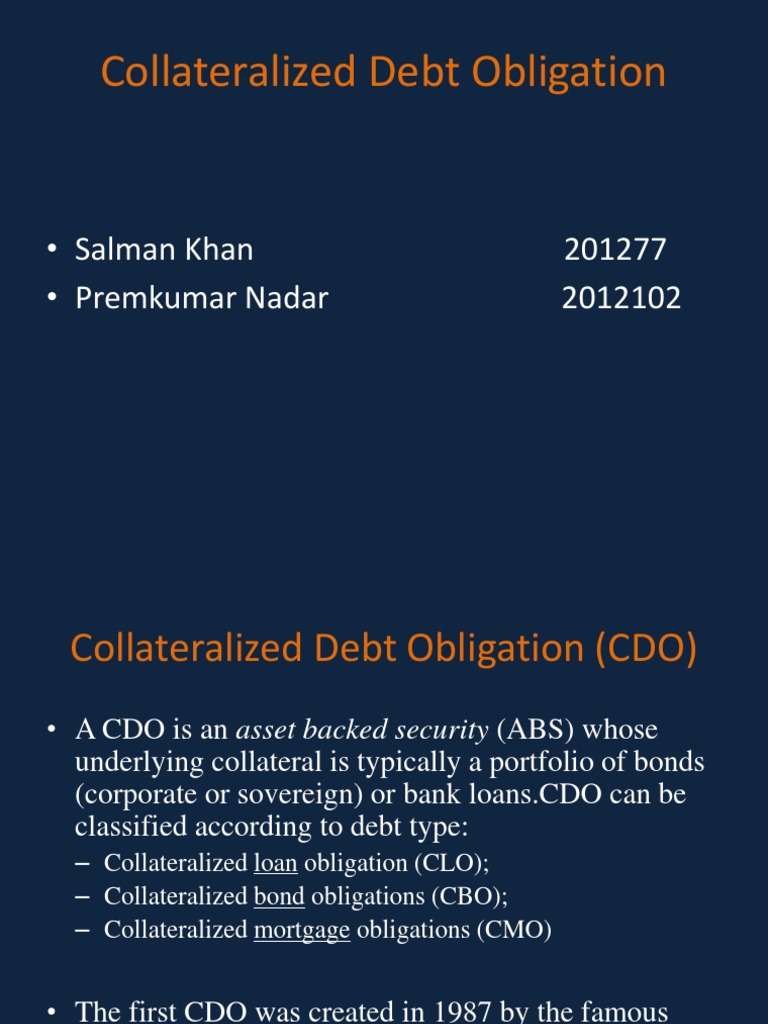 Collateralized Debt Obligation