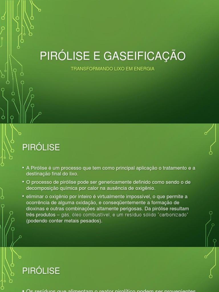 Pirólise e Gaseificação | PDF | Pirólise | Hidrogênio