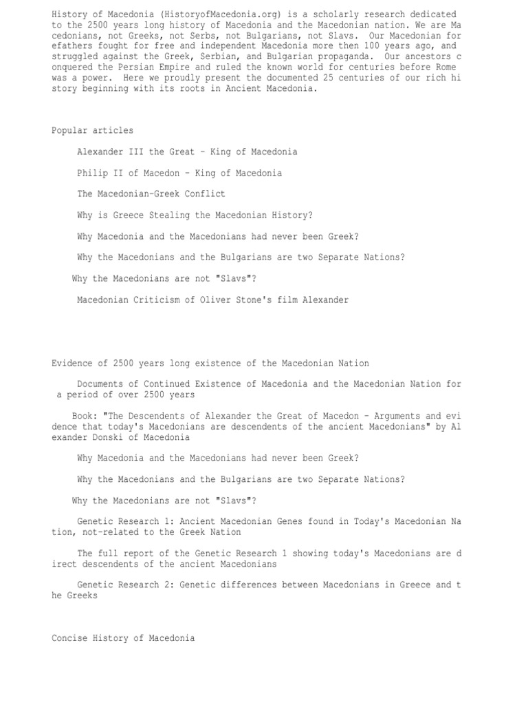 History of Macedonia | PDF | Macedonia (Ancient Kingdom) | Alexander ...
