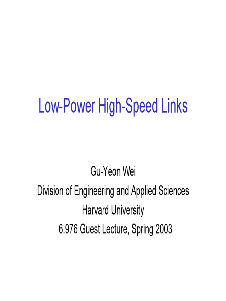 Low-Power High-Speed Links | PDF | Signal To Noise Ratio ...