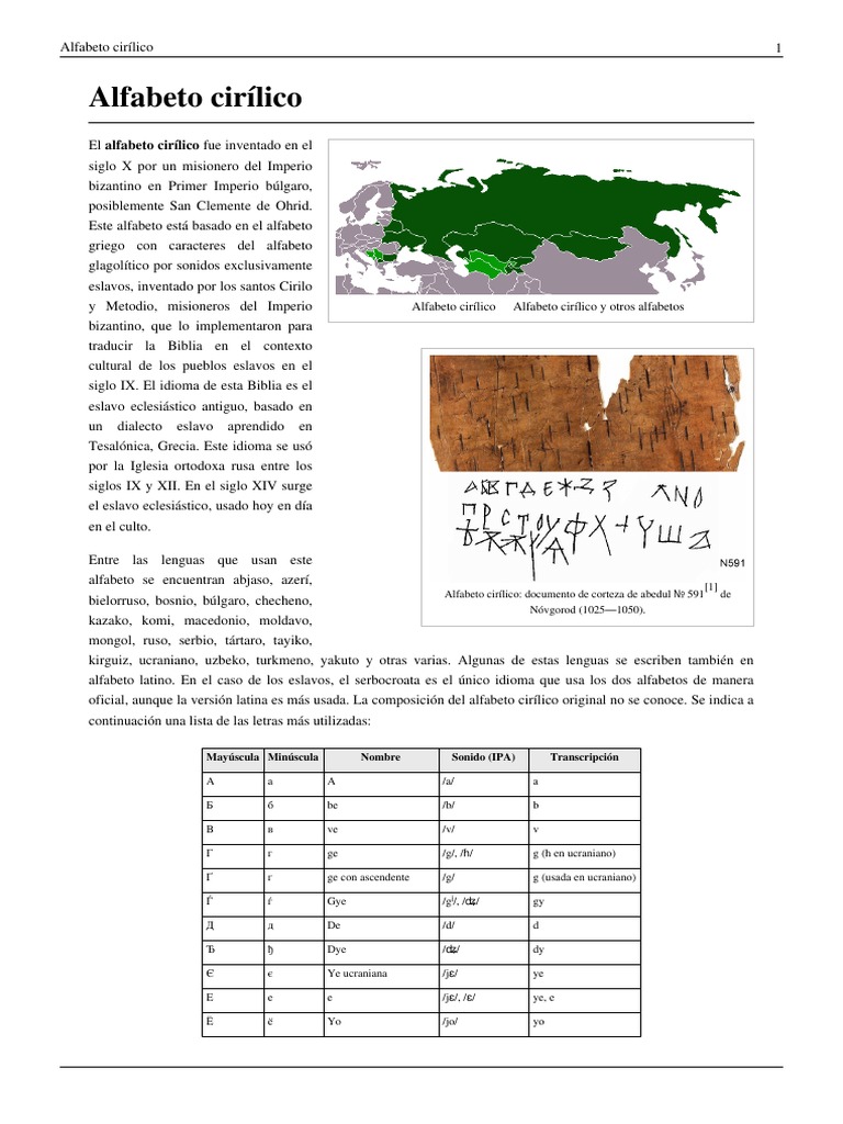 Origen y uso del alfabeto cirílico | PDF | Lingüística | Colación