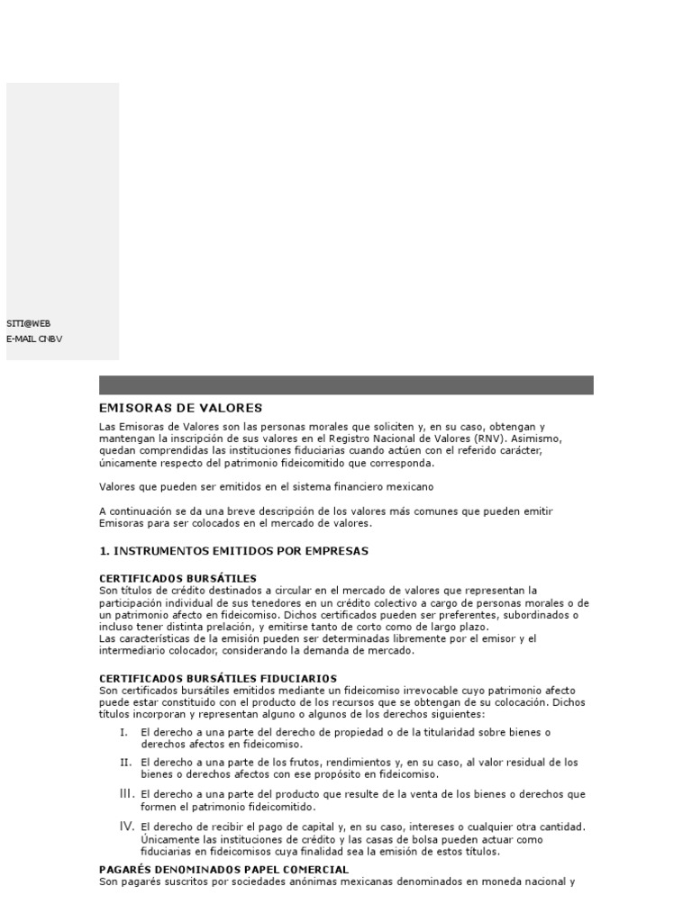 Requisitos Emitir Papel Comercial | PDF | Compartir (Finanzas) | Opción ...