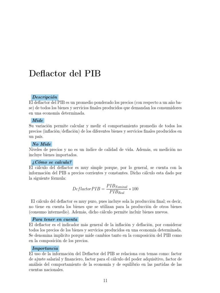 Deflactor Pib PDF | PDF | Producto Interno Bruto | Inflación