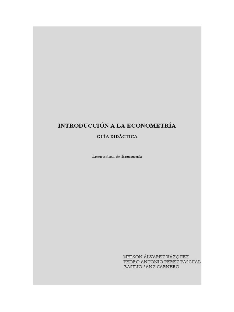 Introducción A La Econometría | PDF | Econometría | Teoría