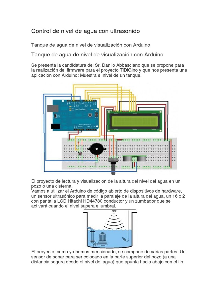 Control de Nivel de Agua Con Ultrasonido | PDF | Agua | Informática y ...
