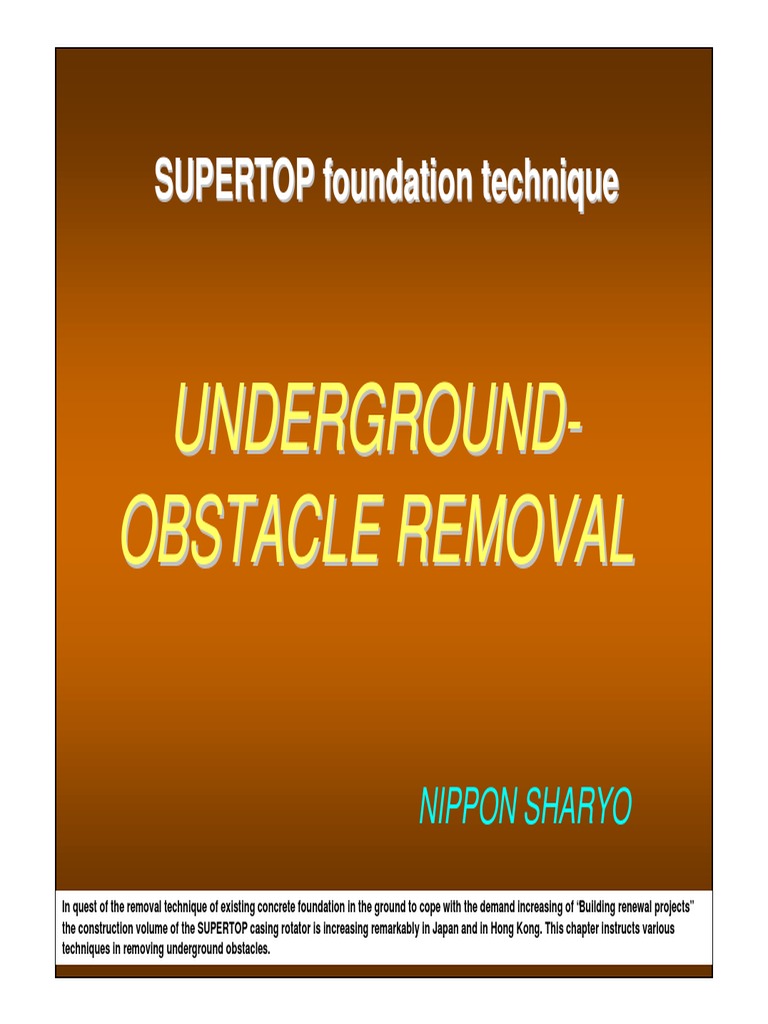 Underground Obstacle Removal Techniques | PDF | Deep Foundation | Civil ...