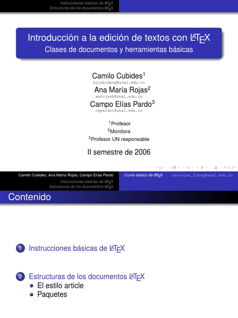 Curso Básico de LATEX: Comandos y Estructuras | PDF | Te X | Tabla (base de datos)