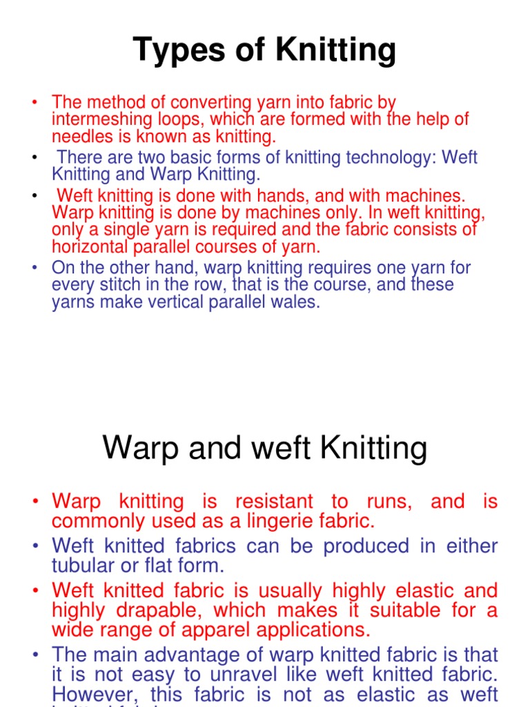 Weft Knitting | PDF | Knitting | Clothing Industry