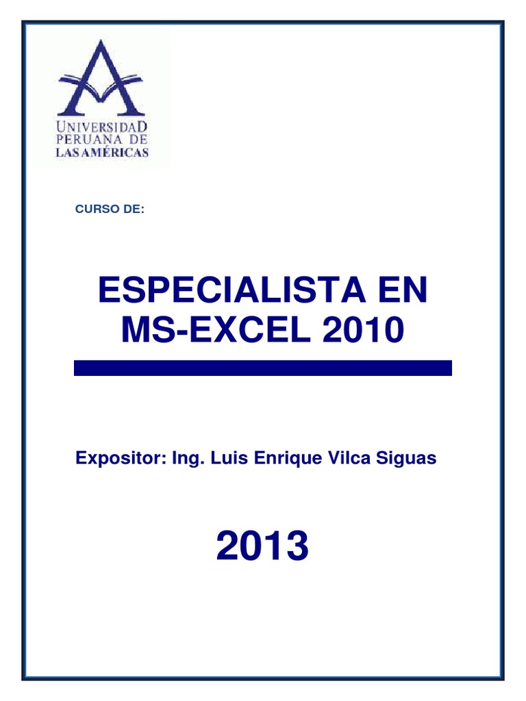 Manual de Excel 2010 | PDF | Hoja de cálculo | Microsoft Excel