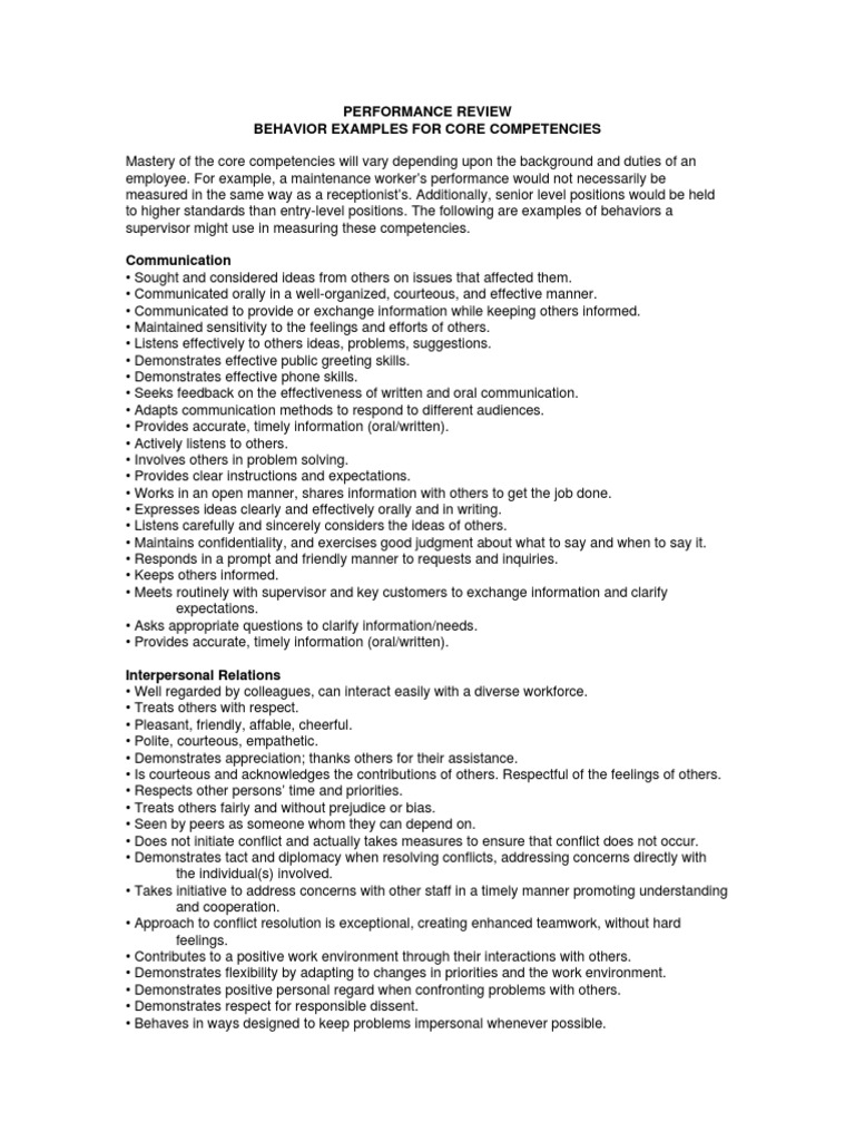 A Comprehensive Guide to Evaluating Core Competencies Across Different ...