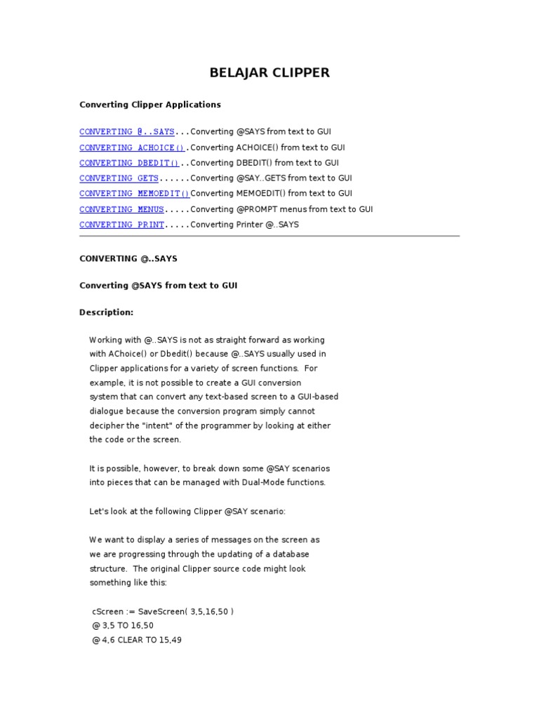 Belajar Clipper | PDF | Graphical User Interfaces | Printer (Computing)