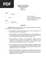 Sample Complaint For Replevin | PDF | Plaintiff | Complaint