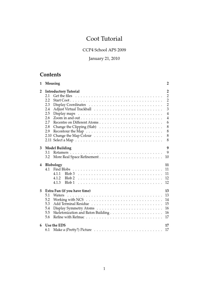 Tutorial Coot | PDF | Protein Data Bank | Window (Computing)