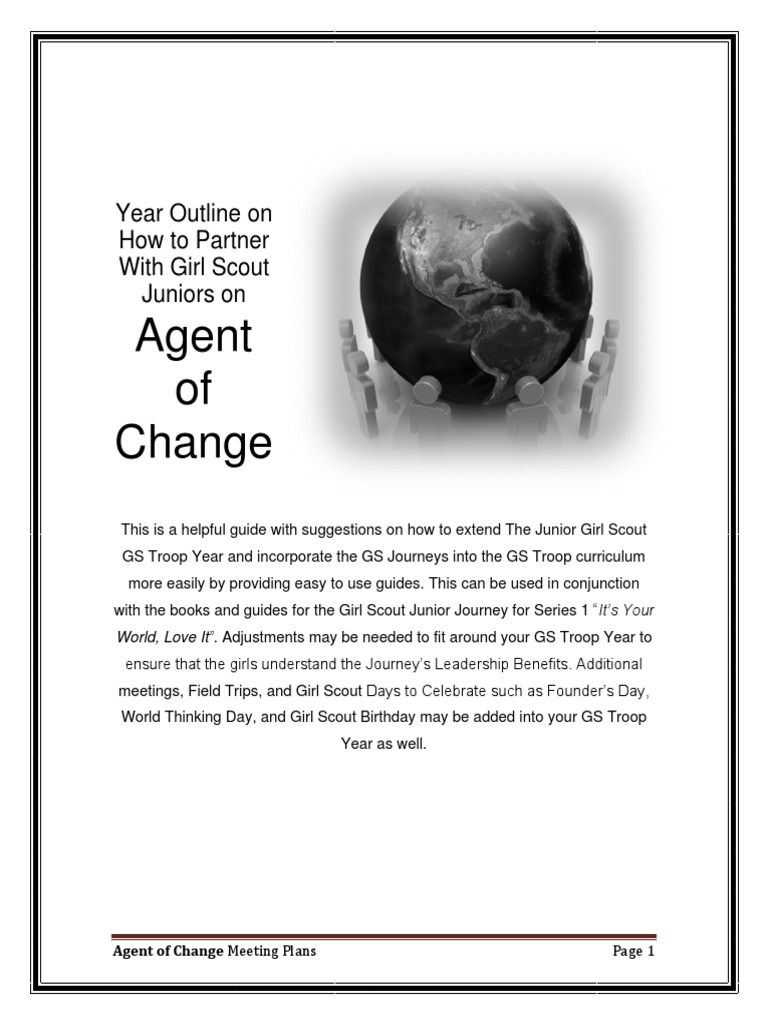 Agent of Change Meeting Plans | PDF | Scouting | Leadership