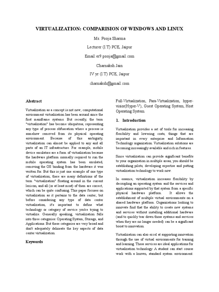 Virtualization-Report For Seminar | PDF | Virtualization | Operating System