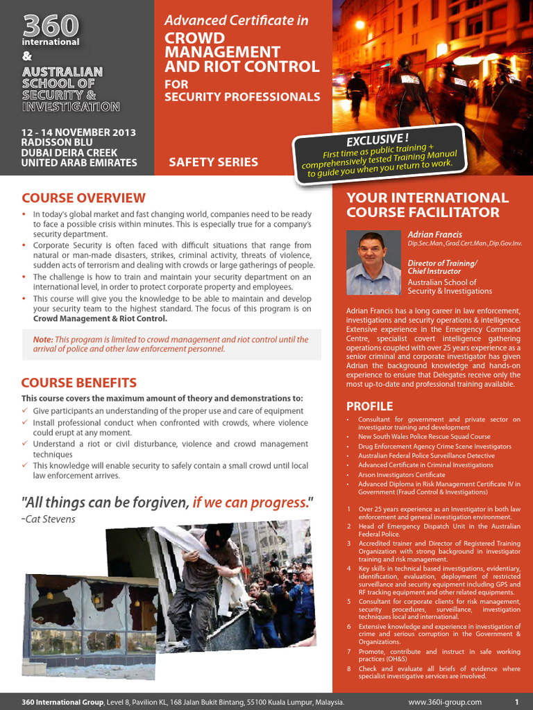 Crowd Management & Riot Control | PDF | Police | Surveillance