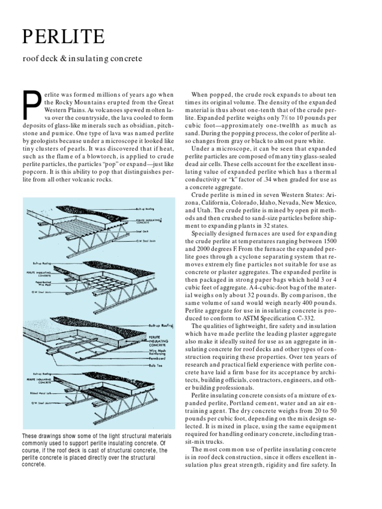 Perlite Roof Deck and Insulating Concrete | Construction Aggregate ...