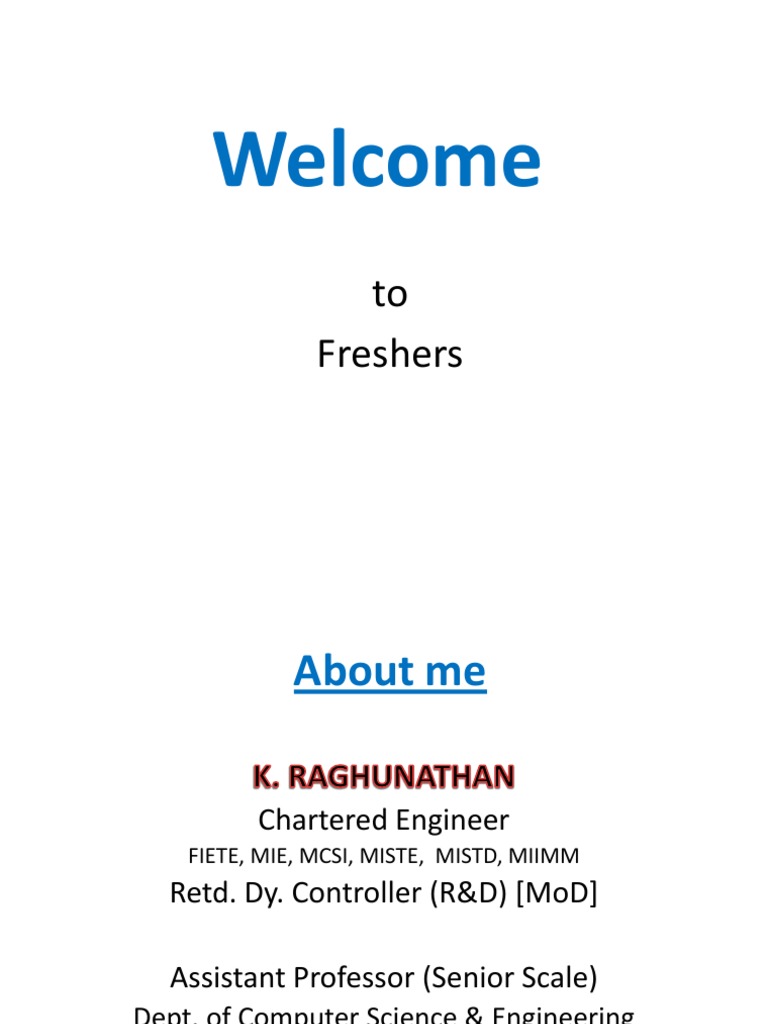 Welcome Freshers: Your Path to Success | PDF | Career & Growth