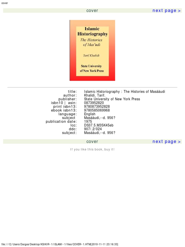 Islamic Historiography The Histories of Masudi | PDF | Miracle | Revelation