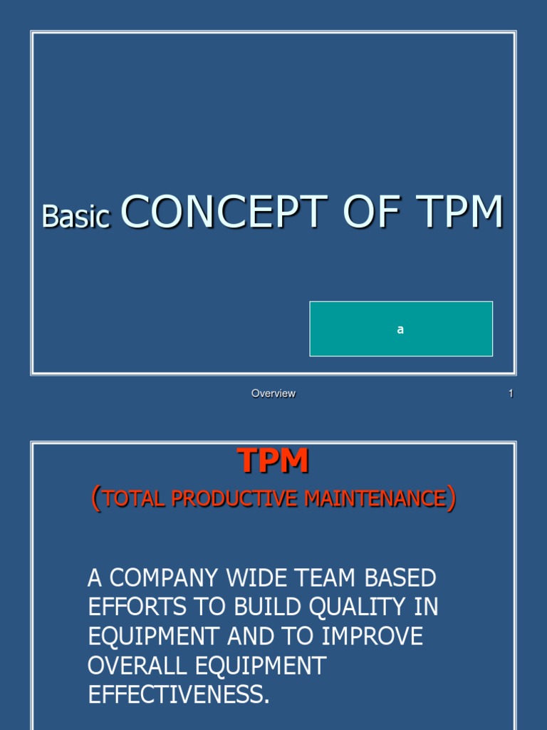 Basic Concept of TPM | PDF | Business