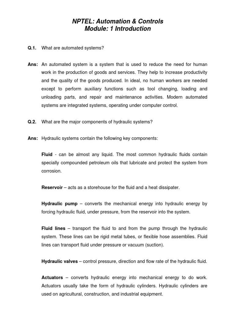 NPTEL: Automation & Controls Module: 1 Introduction | PDF | Automation | Engineering
