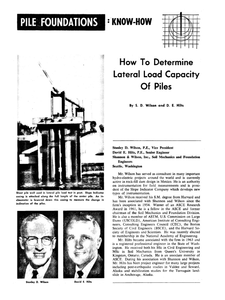 Modulus of Subgrade Reaction - Pile Lateral Load Capacity | PDF
