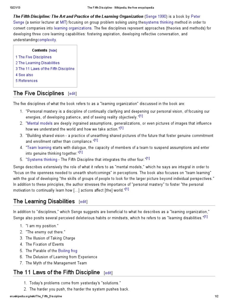 The Fifth Discipline | PDF | Educational Psychology | Emergence