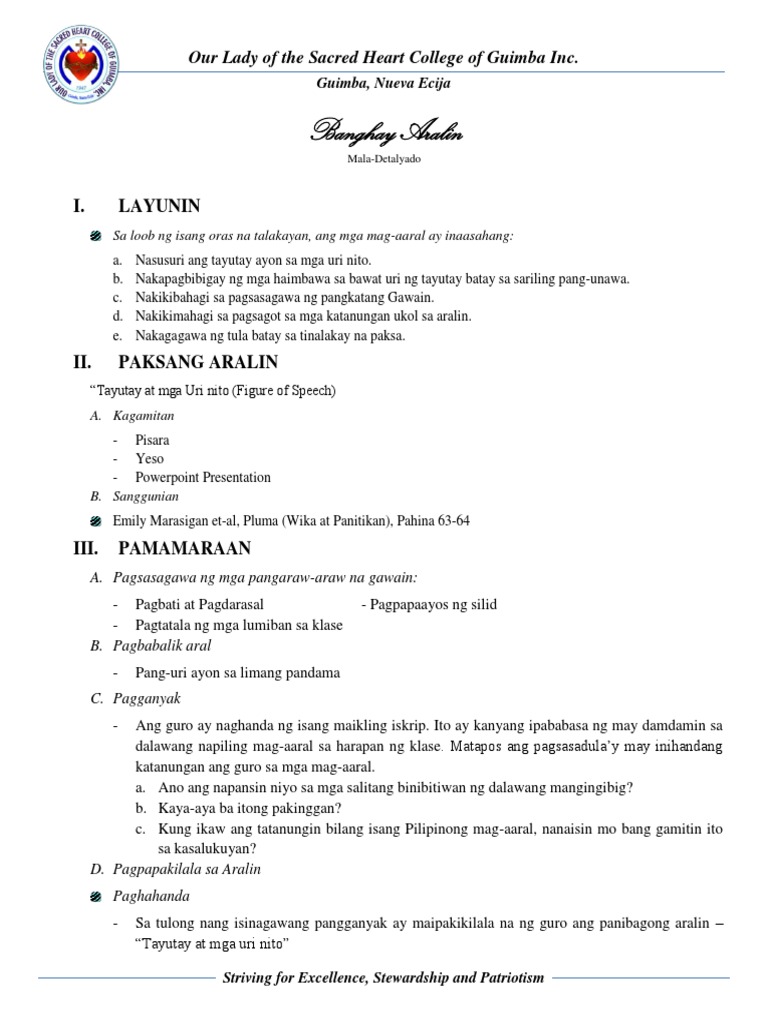Filipino Lesson Plan | PDF