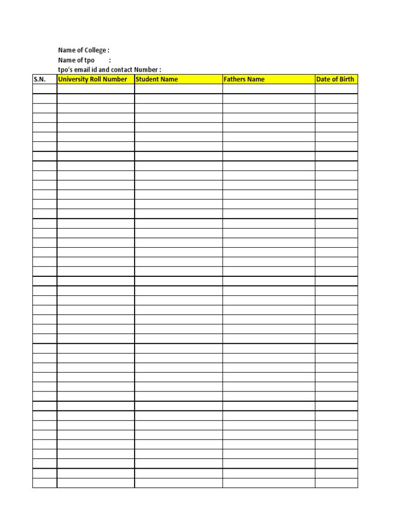Student Academic Records Template | PDF