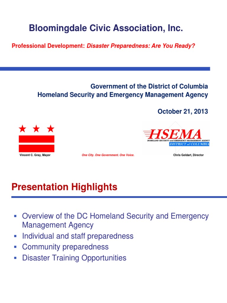 Bloomingdale Civic Association HSEMA Presentation 2013 10 21 | PDF ...