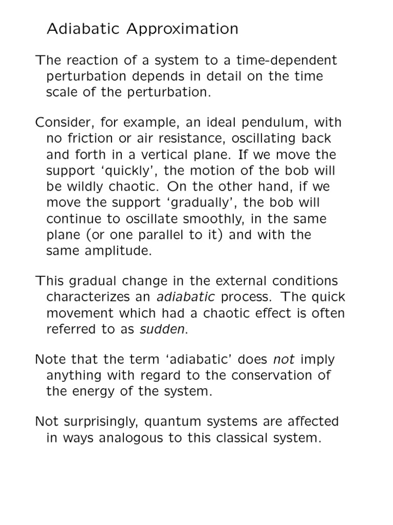 Adiabatic Approximation | PDF | Perturbation Theory (Quantum Mechanics ...