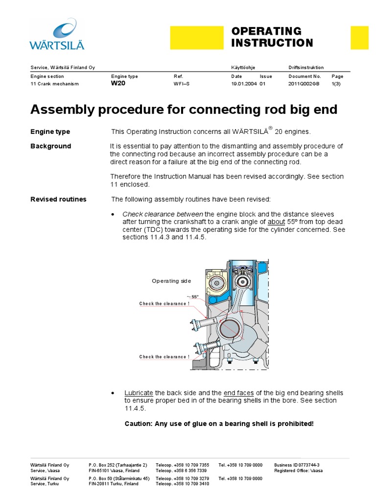 Assambly Procedure For Connecting Rod Big End | PDF | Piston | Cylinder ...