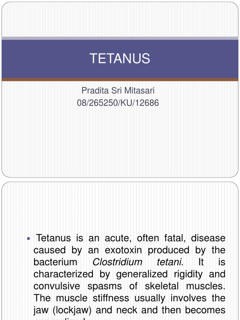 Tetanus - CDC | Public Health | Immunology