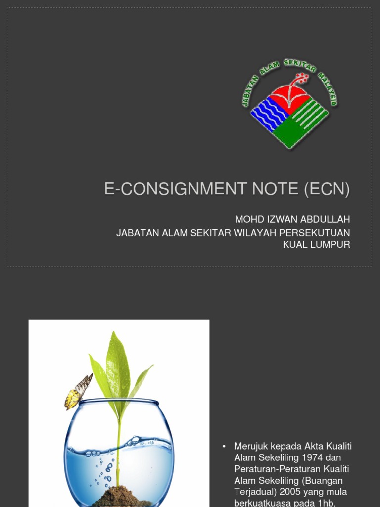 E Consignment Note For Industry For Schedule Waste Management | PDF