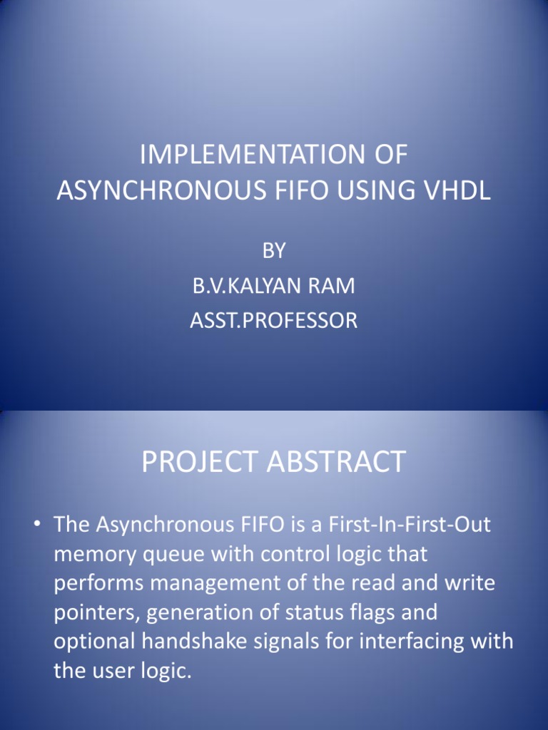 Implementation of Asynchronous Fifo Using VHDL | PDF | Hardware ...