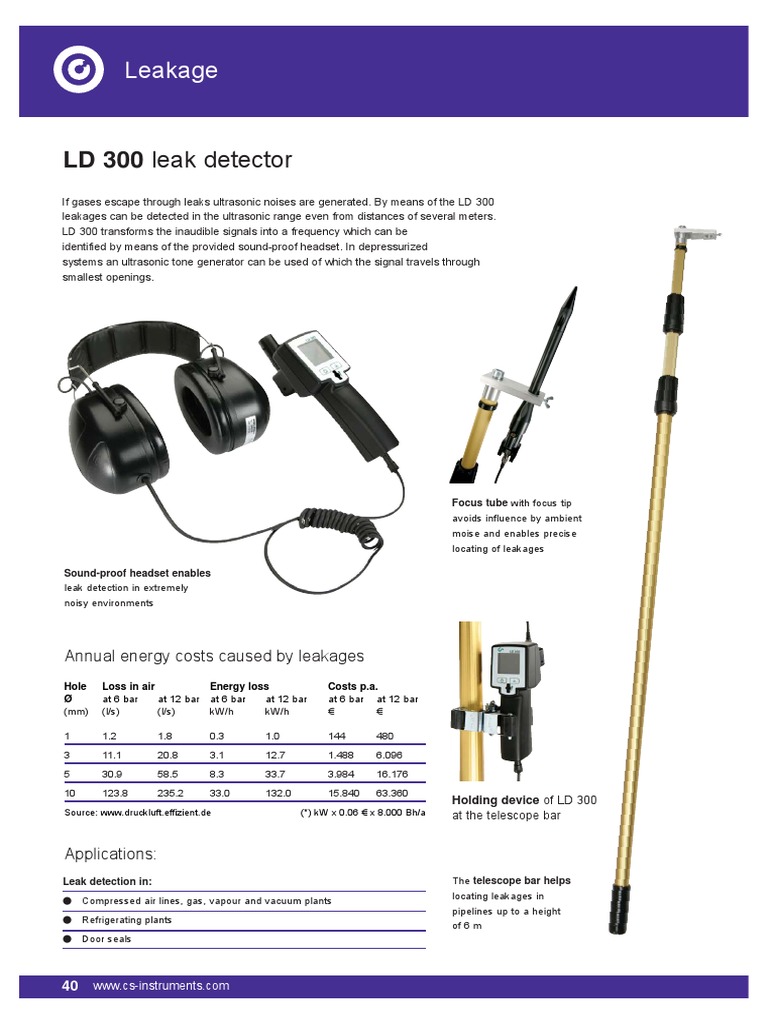 LD300 Leak Detector | PDF | Leak | Ultrasound