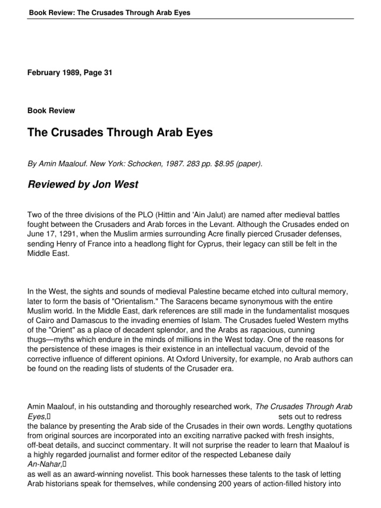 The Crusades Through Arab Perspectives | PDF | Crusades | Middle East