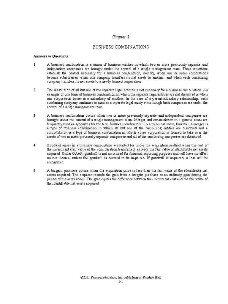 Business Combinations Overview and Analysis | PDF