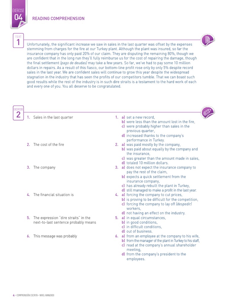 04 Reading Comprehension (Advanced Level) | PDF