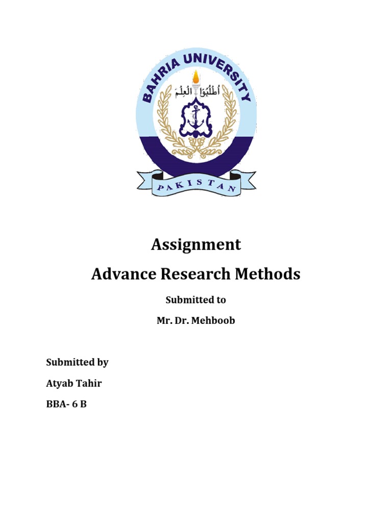 Assignment Advance Research Methods: Submitted To Mr. Dr. Mehboob | PDF | Econometrics | Median