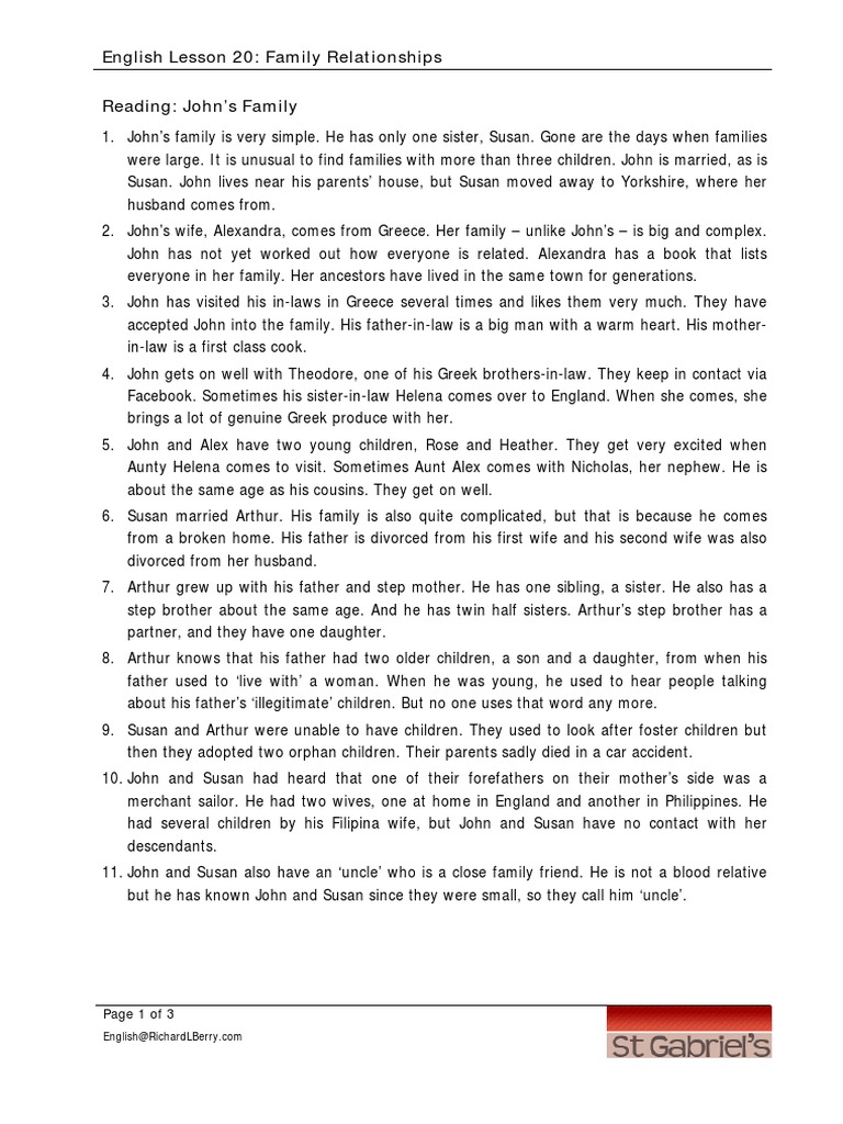 Understanding Family Relationships | PDF | Sibling | Wife