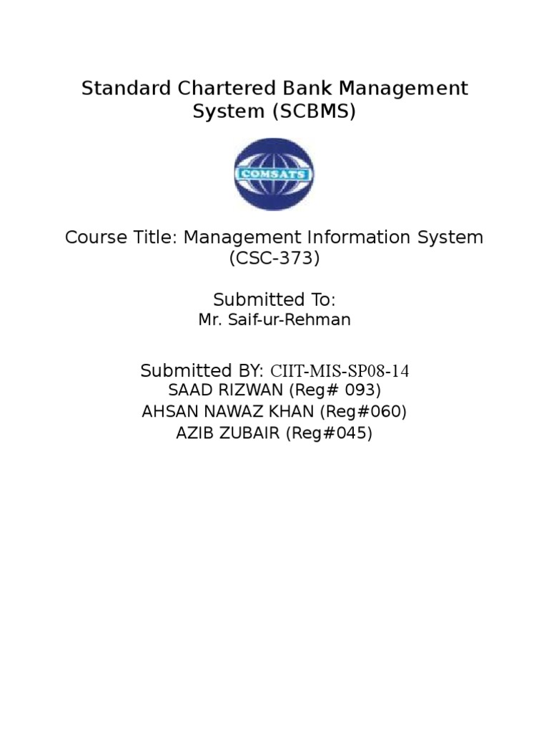MIS Report for Standard Chartered | PDF | Banks | Identity Document