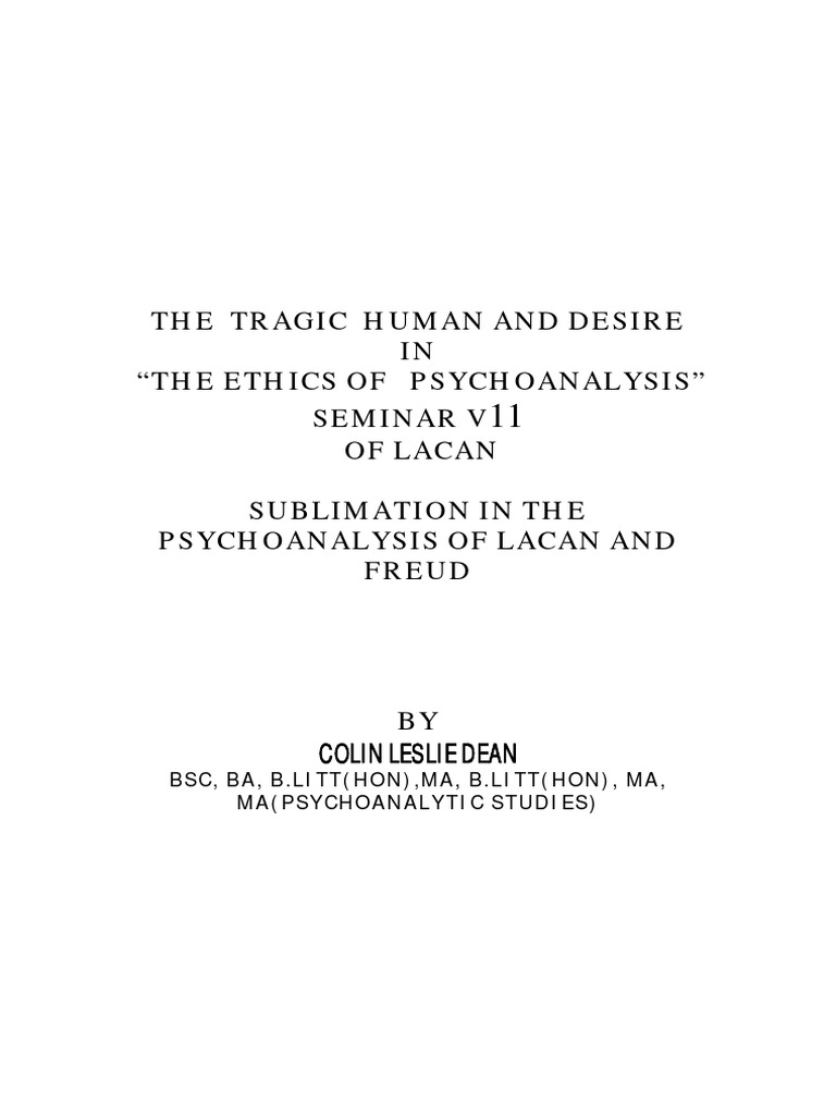 Lacan's Tragic Desire in Psychoanalysis | PDF