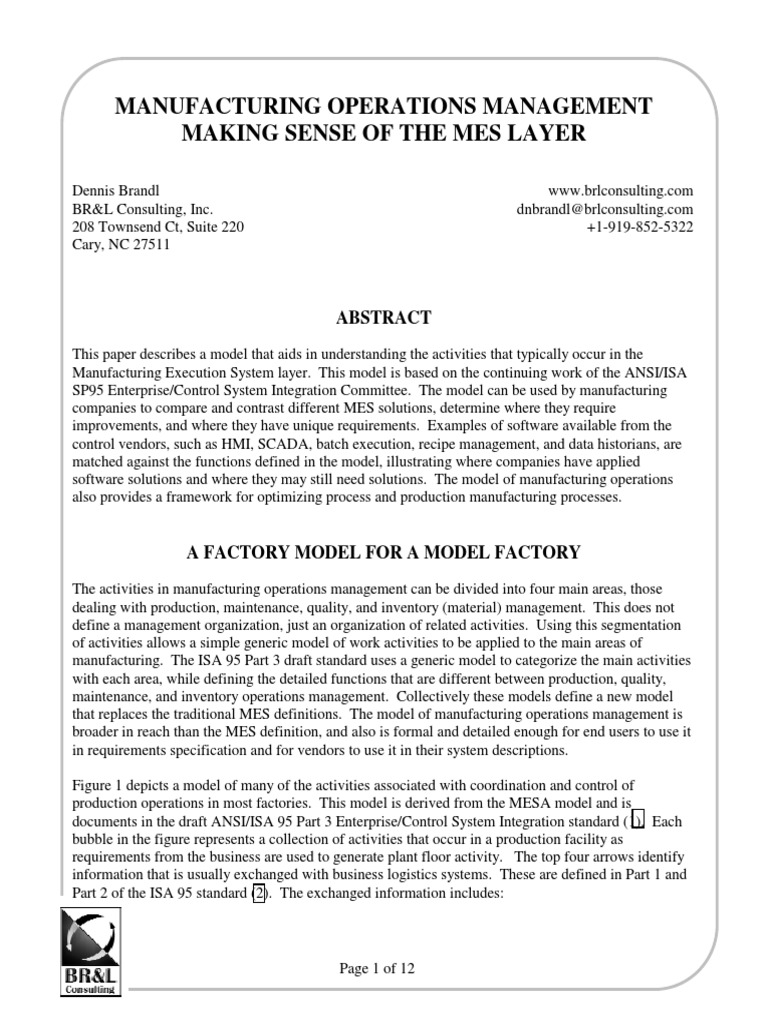 2002-10 ISA S95 Part 3 Overview | PDF | Scheduling (Production ...