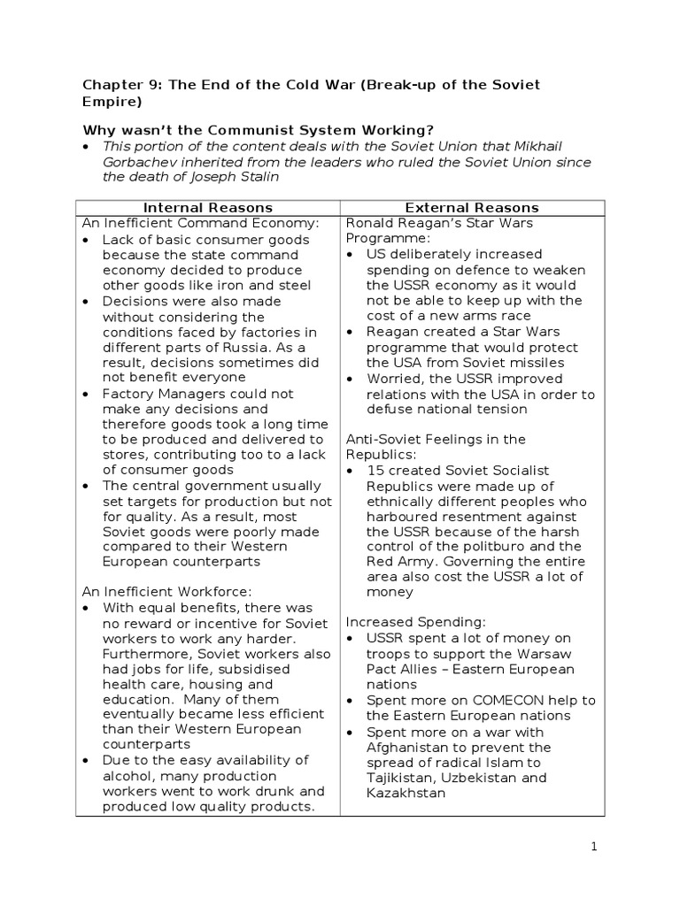 End of The Cold War | PDF | Mikhail Gorbachev | Commonwealth Of ...