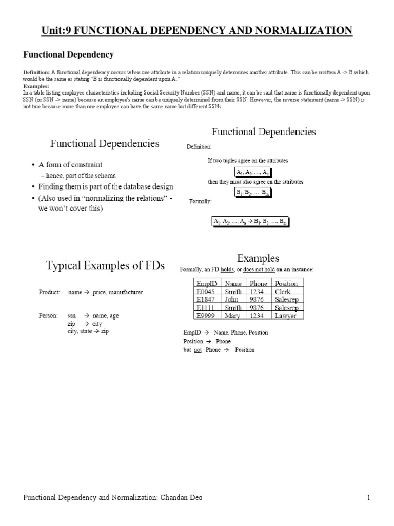 Functional Dependency and Normalization | PDF | Software Design | Scientific Modeling
