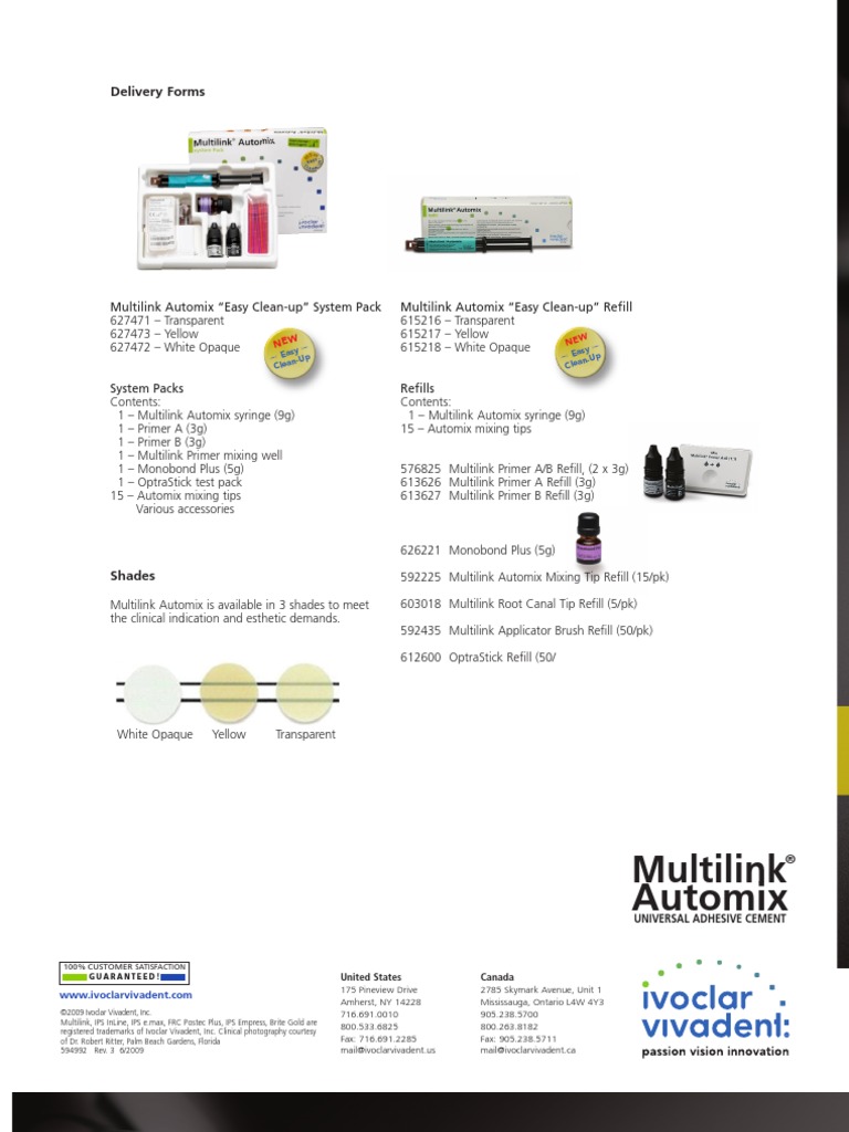 Multilink Automix Brochure | PDF | Dentistry | Mouth