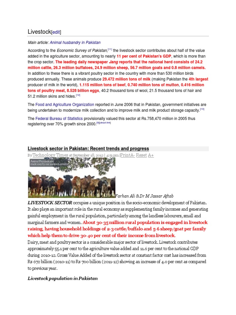 Livestock Animal Husbandry In Pakistan Pdf Livestock Goat